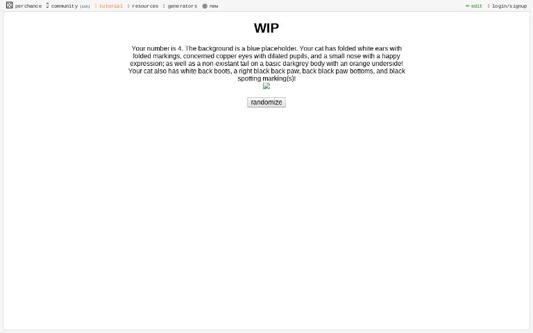 WIP ― Perchance Generator