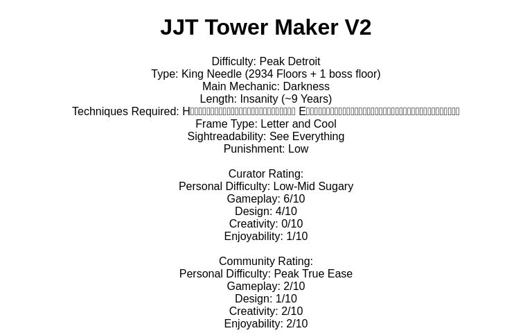 JJT Tower Maker V2 ― Perchance Generator