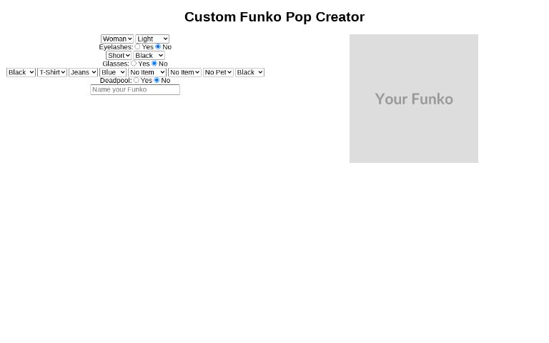Custom Funko Pop Creator ― Perchance Generator