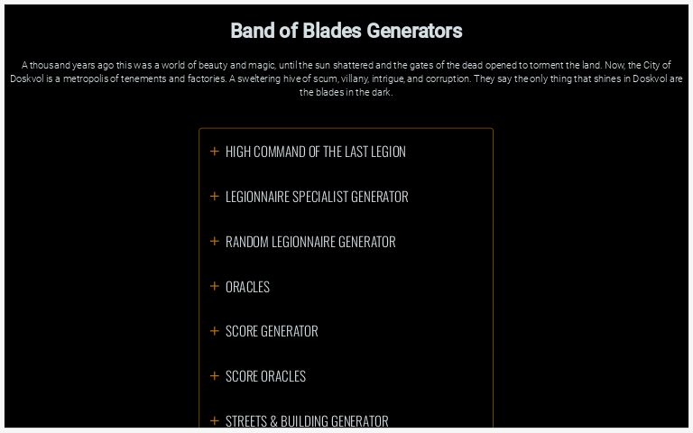 Band of Blades Generators