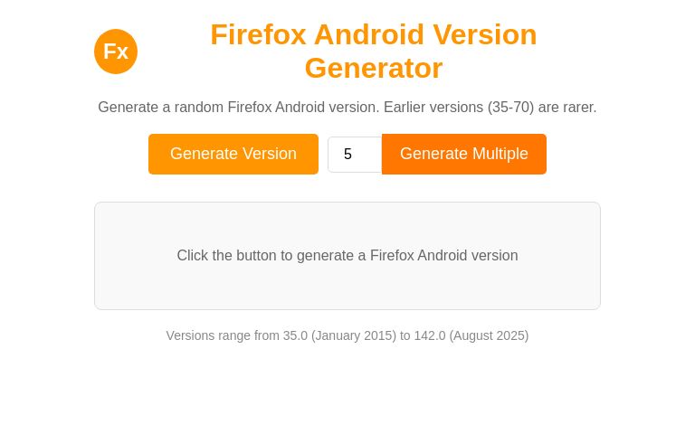 Firefox Android Version Generator