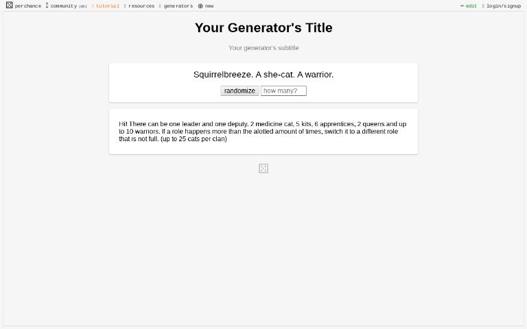 Basic Template ― Perchance Generator