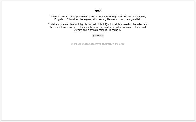 Mha Oc Generator