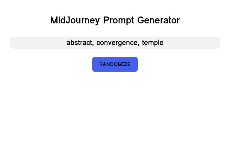 MidJourney Prompt Generator