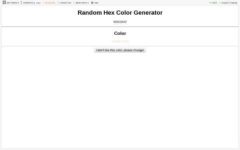 Random Hex Color Generator