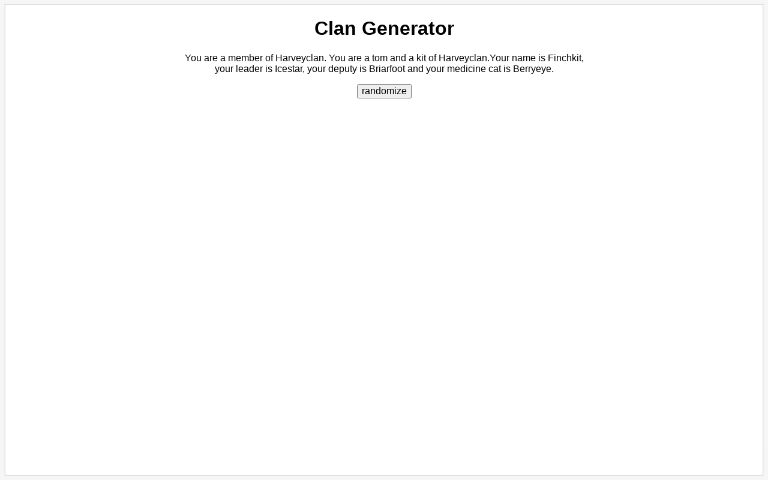 Clan Generator