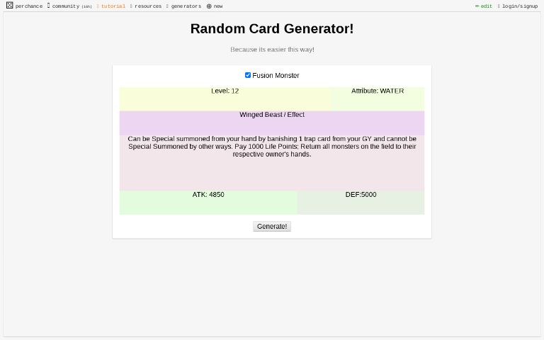 Random Card Generator!