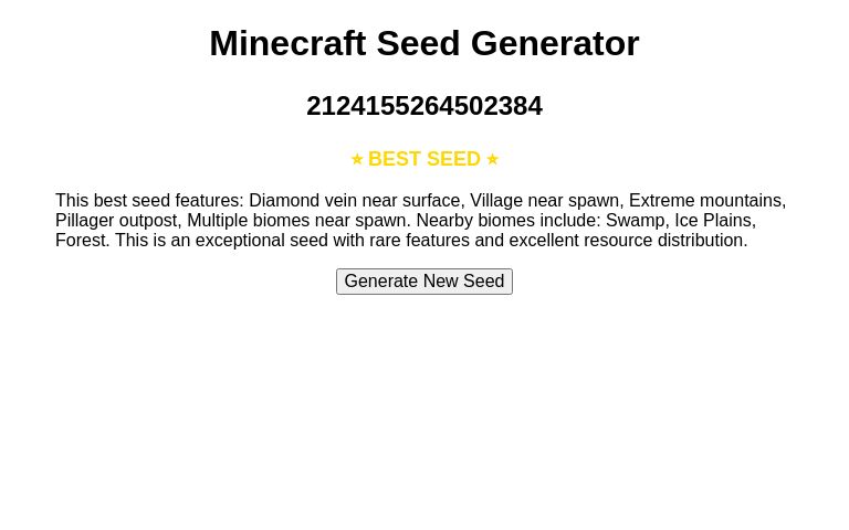 Minecraft Seed Generator