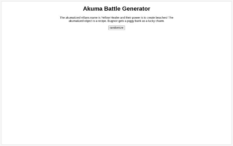 Akuma Battle Generator