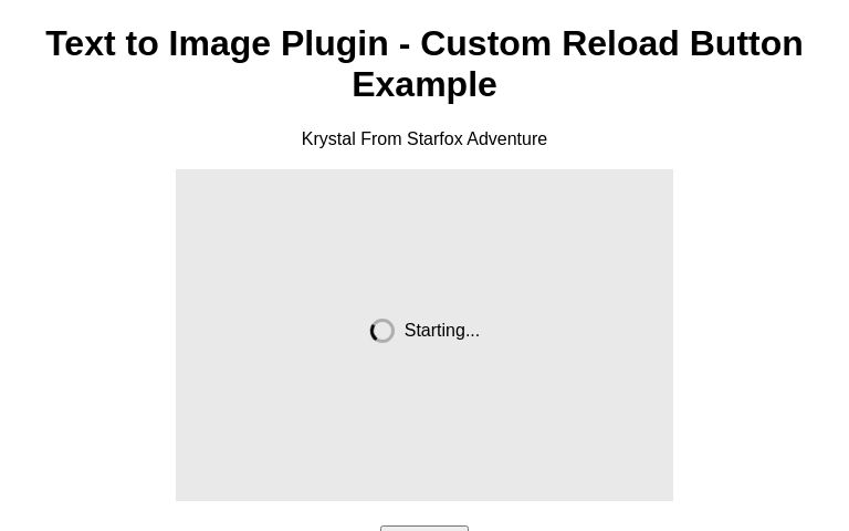 Text to Image Plugin - Custom Reload Button Example