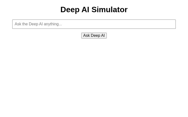 Deep AI Simulator ― Perchance Generator