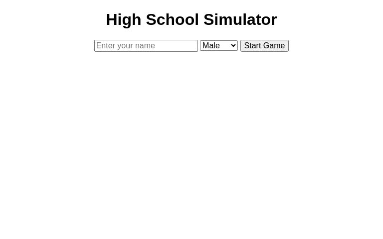 High School Simulator ― Perchance Generator