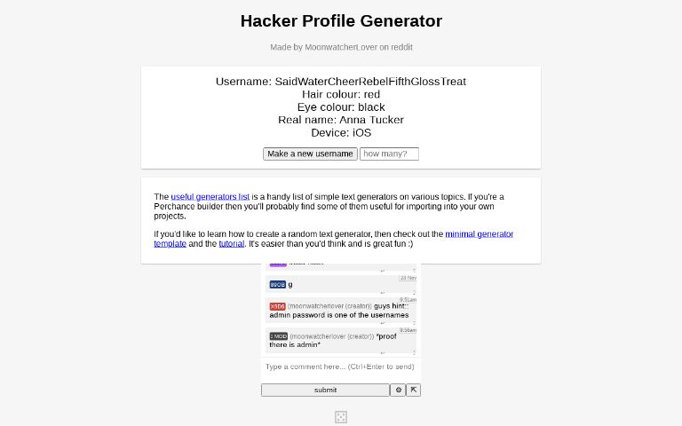 Hacker Profile Generator