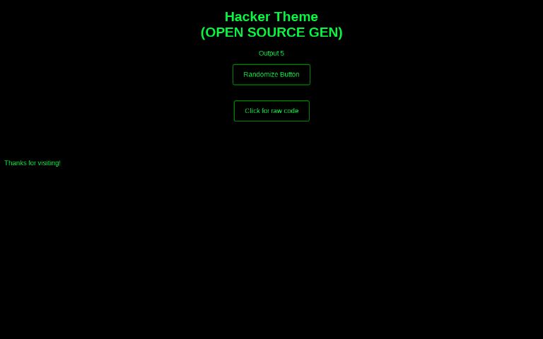 Hacker Theme (OPEN SOURCE GEN)
