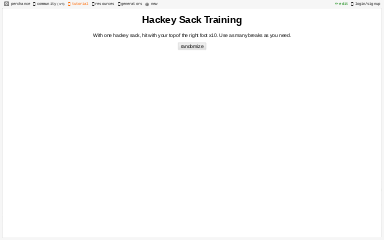 Hackey Sack Training ― Perchance Generator