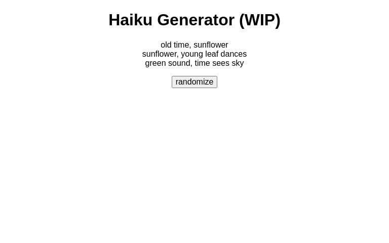 Haiku Generator (WIP)
