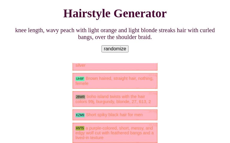 Hairstyle Generator