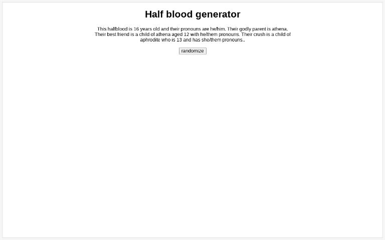 Half blood generator