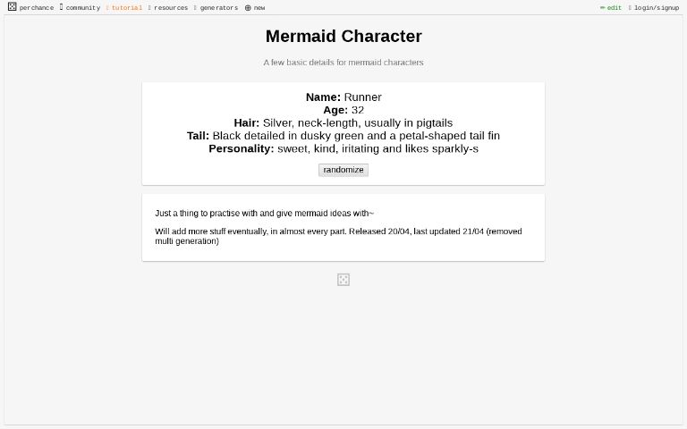 Mermaid Character ― Perchance Generator