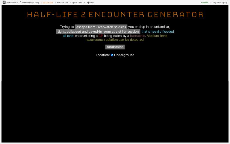 Half-Life 2 Encounter Generator