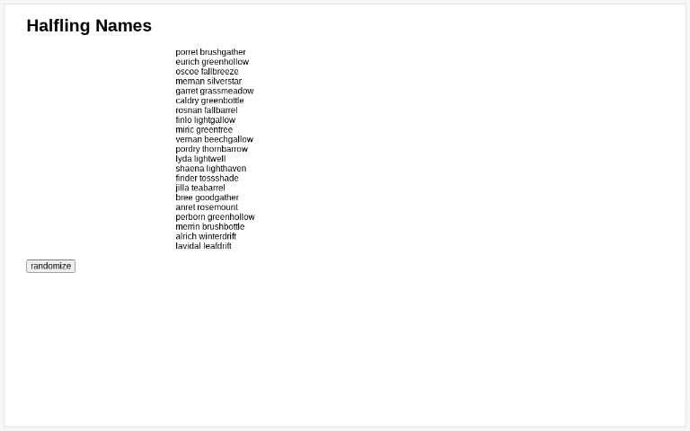 Halfling Names ― Perchance Generator