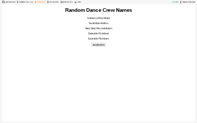 Random Dance Crew Names ― Perchance Generator