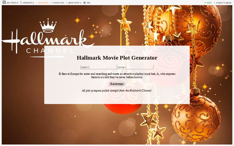 Hallmark Movie Plot Generator