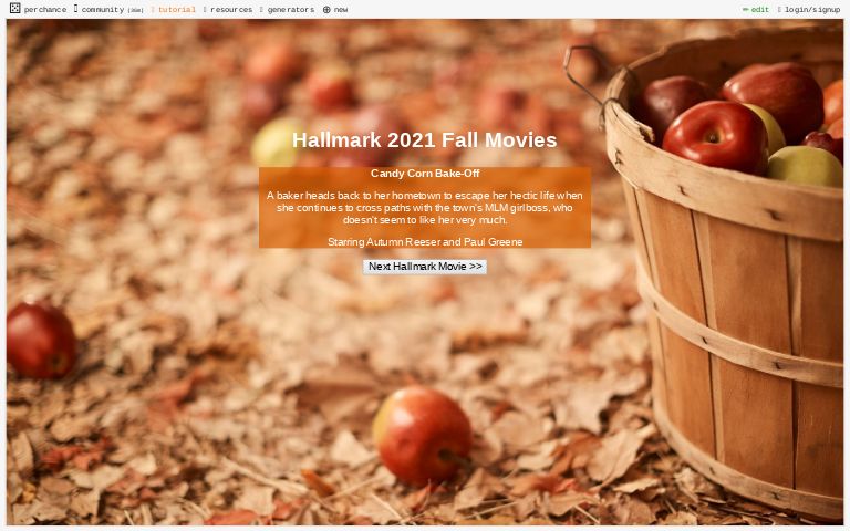 Hallmark 2021 Fall Movies ― Perchance Generator