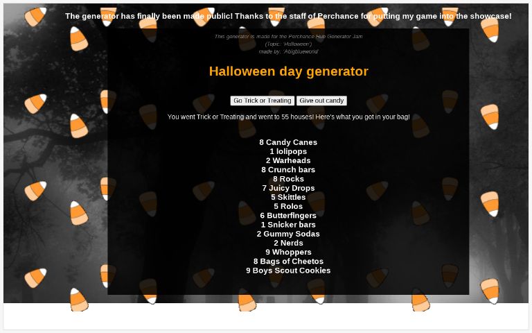 Halloween day generator