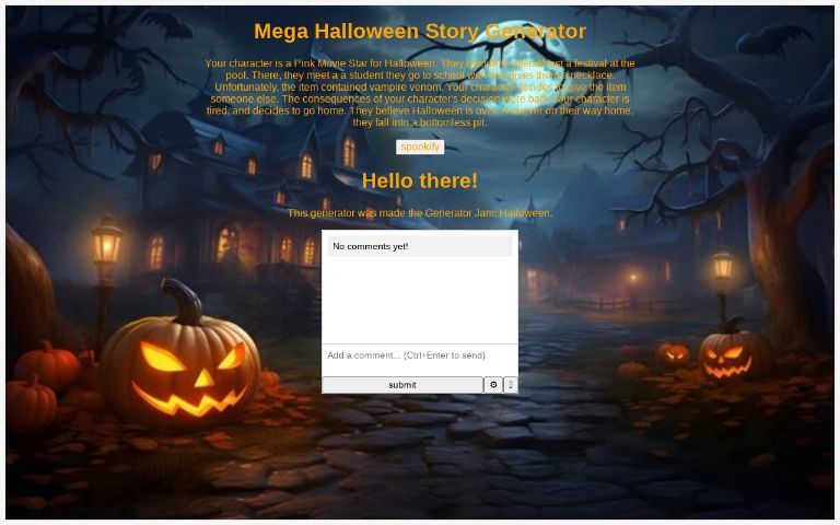 Mega Halloween Story Generator