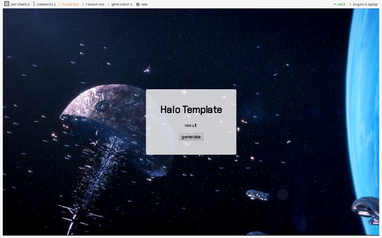 Halo Template ― Perchance Generator