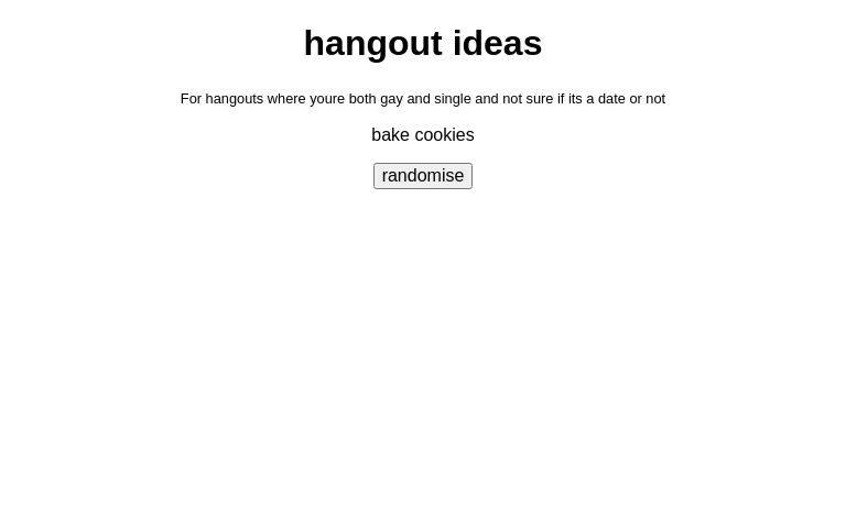 hangout ideas ― Perchance Generator