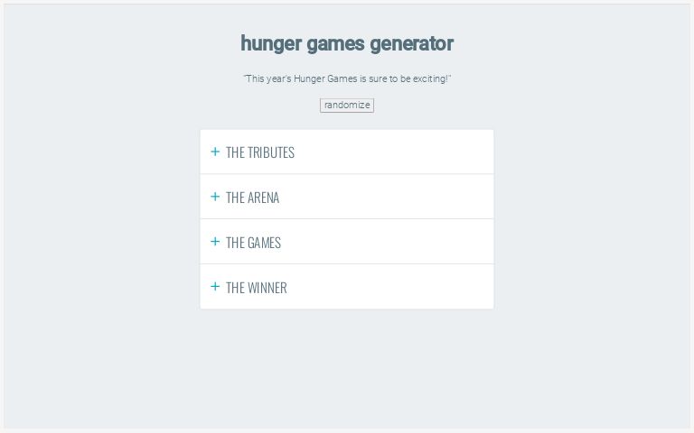 hunger games generator