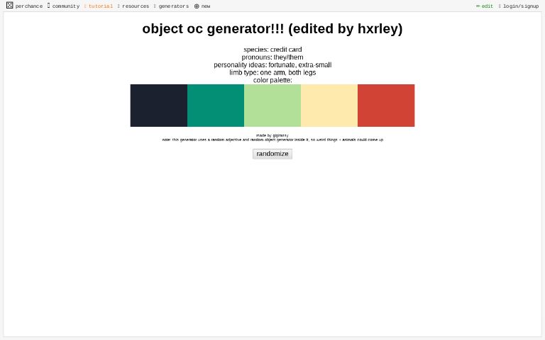 harleys-object-oc-generator
