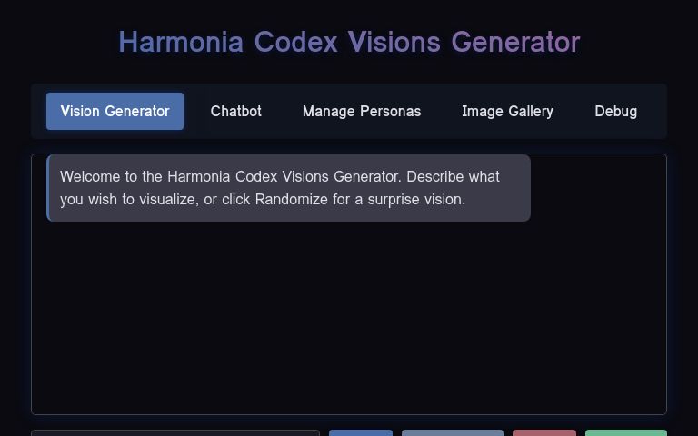 Harmonia Codex Visions Generator