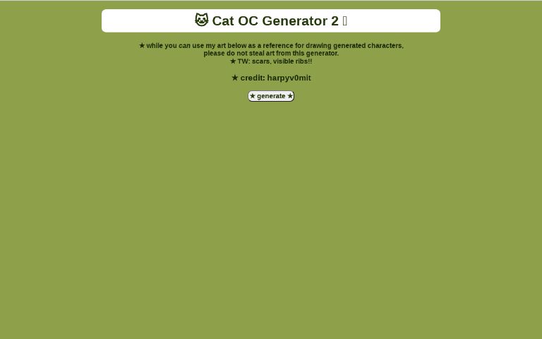 🐱 Cat OC Generator 2 ⭐️