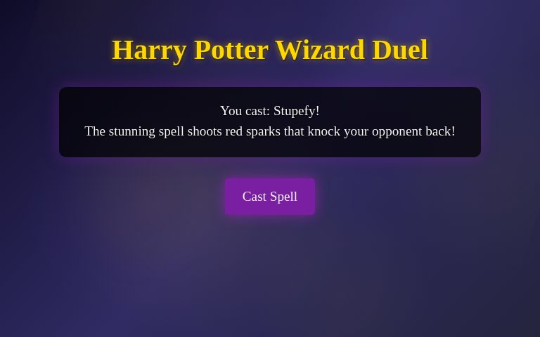 Harry Potter Wizard Duel ― Perchance Generator