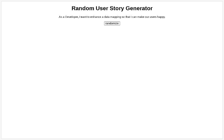 Random User Story Generator