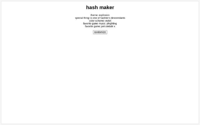 hash maker ― Perchance Generator
