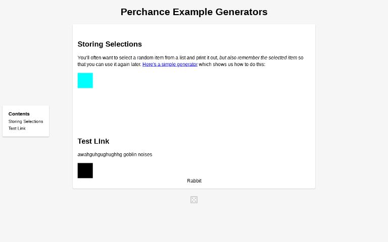 Perchance Example Generators