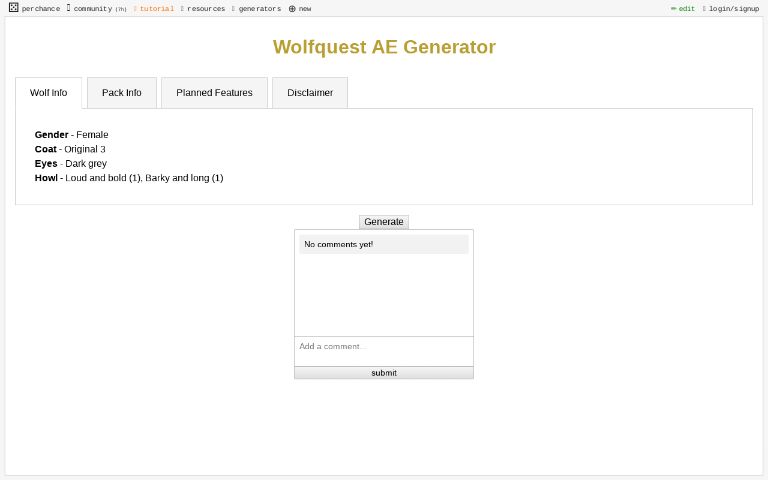 Wolfquest AE Generator
