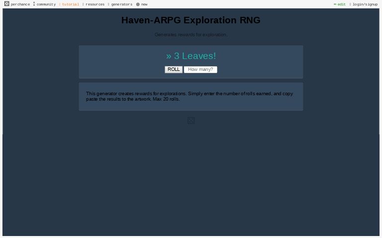 Haven-ARPG Exploration RNG ― Perchance Generator