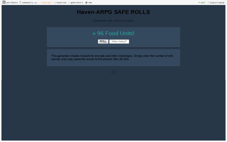 Haven-ARPG SAFE ROLLS ― Perchance Generator