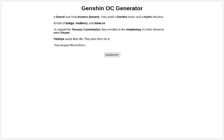 Genshin OC Generator