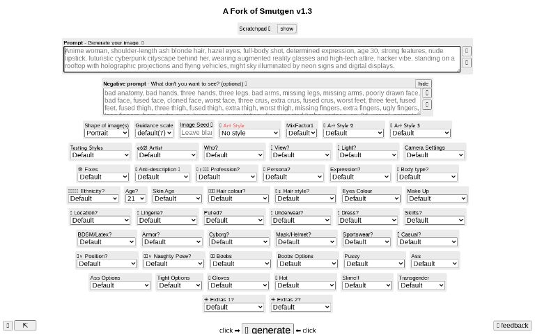 A Fork of Smutgen v1.3 ― Perchance Generator