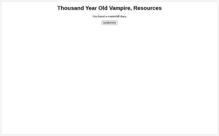Thousand Year Old Vampire, Resources ― Perchance Generator