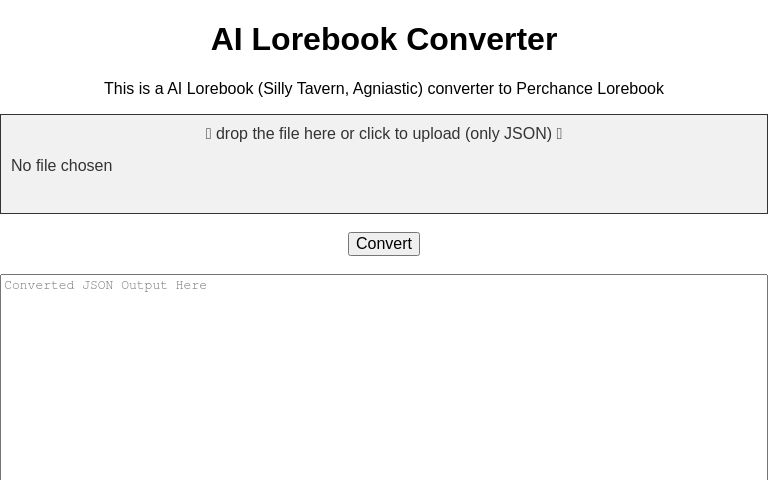 AI Lorebook Converter ― Perchance Generator
