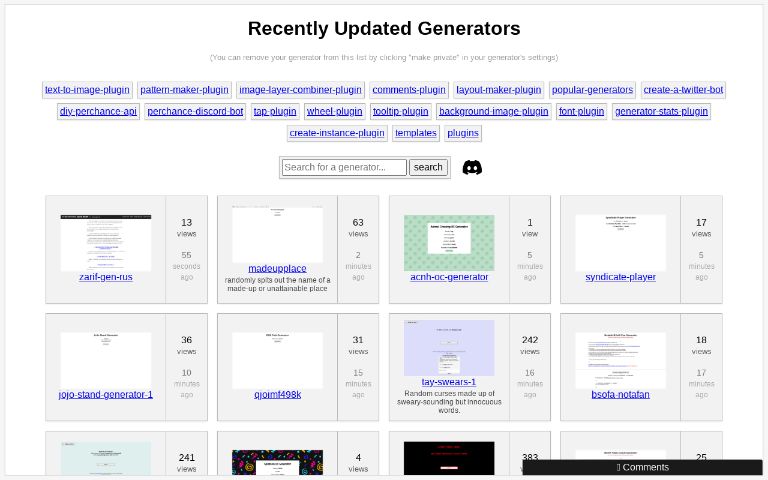 Recently Updated Generators