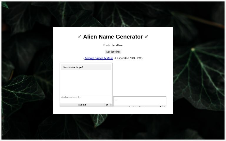 ♂ Alien Name Generator ♂