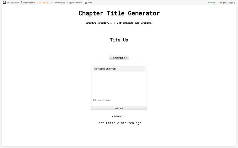 Chapter Title Generator